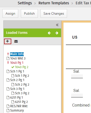 Edit Return Templates
